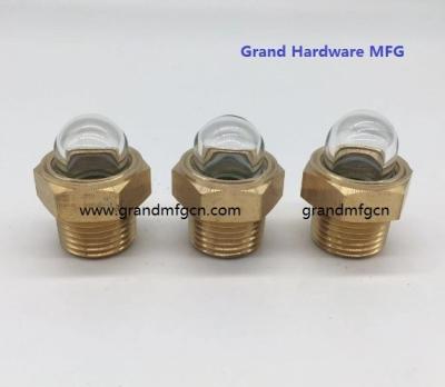 China 1/2 Inch Male NPT Dome Oil Level Glass Sight with Natural Glass for Truck Radiators for sale