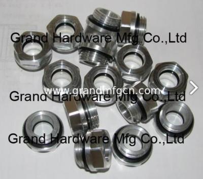 China Aluminium Oil Level Sight Glass with Male BSP G Thread 3mm Glass Custom Blower for sale