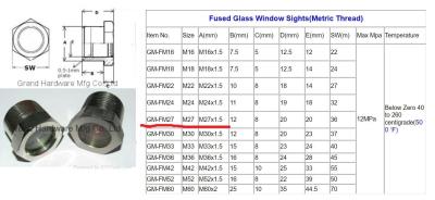 China M27x1.5 M36x1.5 Fused Steel Sight Glass Oil Level Indicator for Industrial Equipment for sale
