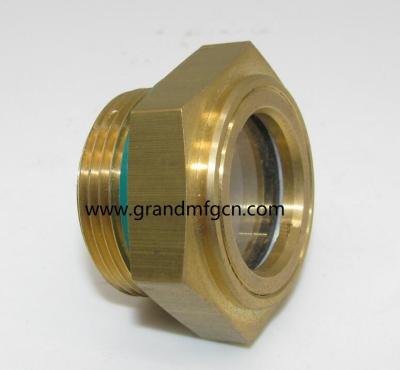 China Brass Oil Level Sight Glass BSP Thread 1/2 3/4 Inch with Reflector Industrial for sale