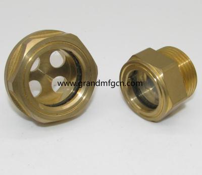 China Brass Oil Level Sight Glass G Thread 1 1/4 1 1/2 2 Inch with Reflector Industrial for sale