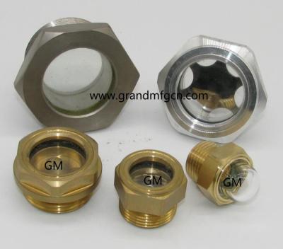 China M22x1.5 Male Metric Thread Oil Level Glass Sight with Natural Glass for Industrial Equipment for sale