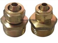 China Brass Oil Cooler Pipe Fitting Connectors Standardized Threads CNC Machined +/-0.01mm Tolerance for sale