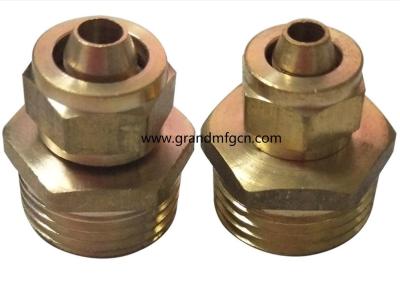 China Brass Oil Cooler Pipe Fitting Connectors Standardized Threads CNC Machined +/-0.01mm Tolerance for sale