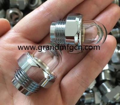 China Nickel Plated Domed Oil Level Sight Glass G3/4 Male BSP Pipe Thread Pump for sale