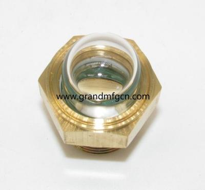 China Nickel Plated Domed Oil Level Sight Window M27x1.5 Male Metric Thread with Glass for sale