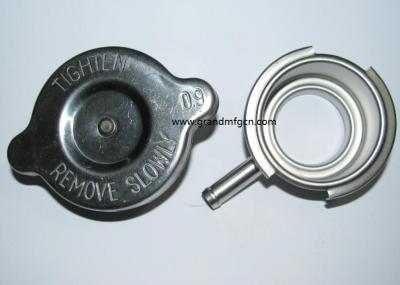 China 56mm SS304 Auto Radiator Cap Aluminum Filler Neck Custom Welding Connection for sale