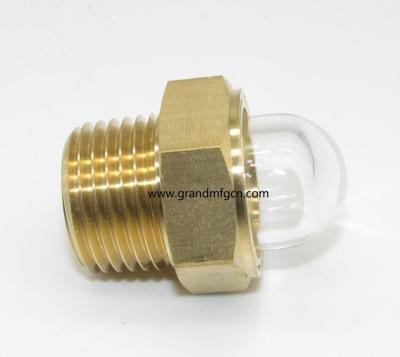 China 1 Inch Male NPT Pipe Threads Domed Liquid Level Sight Glass Gauge for Pumps Oil for sale