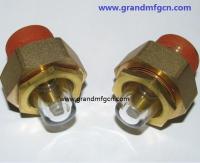 China NPT 1/2 Brass Domed Glass Oil Sight Gauge Hex Screw with Thread Lock 5-10 Bar for sale