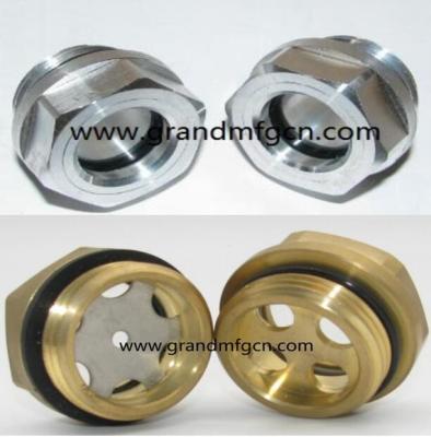 China Brass Oil Sight Glass Level Window for Gearbox Accessories High Temperature 1/2 Inch for sale