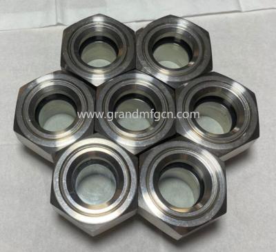China High Pressure Tested Oil Level Sight Glass 1/4 1/2 Inch NPT Male Thread for Single Layer Industrial Oil Storage Tank for sale