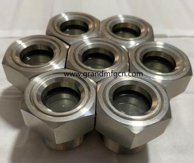 China NPT 1/2 Inch Stainless Steel 304 Oil Sight Glass Level Indicator for Blower Lubrication Systems for sale