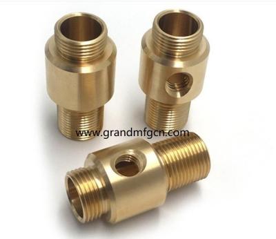China Custom Precision Brass Turned Parts NPT Male Thread Connectors CNC Machined +/-0.01mm Tolerance for sale