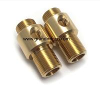 China Custom Precision Brass Turned Parts NPT Male Thread Connectors CNC Machined +/-0.01mm Tolerance for sale