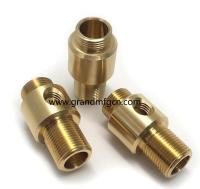 China Custom Precision Brass Turned Parts NPT Male Thread Connectors CNC Machined +/-0.01mm Tolerance for sale