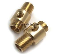 China Custom Precision Brass Turned Parts NPT Male Thread Connectors CNC Machined +/-0.01mm Tolerance for sale