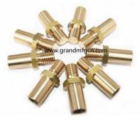 China Custom Precision Brass Turned Parts NPT Male Thread Connectors CNC Machined +/-0.01mm Tolerance for sale