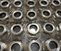 China Aluminum Bull Eye Oil Level Sight Glass Plug M22x1.5 M27x1.5 M42x1.5 Metric Thread Red Central Mark Milled Head for sale