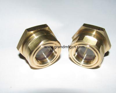 China UNF3/4 Aluminum Oil Level Sight Glass with Hexagon Nut for Tank Oil Level Checking 5-10 Bar for sale