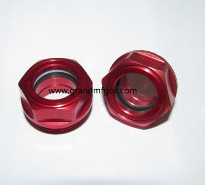 China Aluminum Anodized Oil Sight Glass M27x1.5 M18x1.5 Hex Screw-in Level Gauge 5-10 Bar for sale