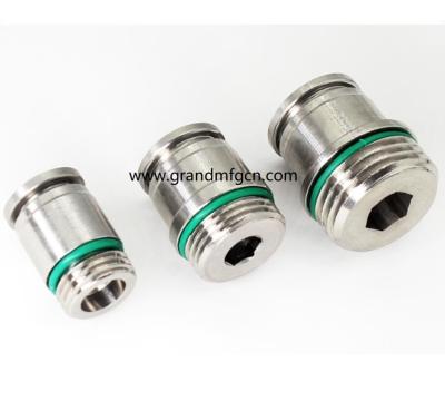 China Stainless Steel 304 316L Custom Precision Machined Parts OEM NPT SS304 Connectors 0.01mm Tolerance for sale