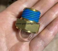 China Brass Oil Level Sight Glass 3/8 NPT Thread Hex Screw-In for Pump Gearboxes Compressors for sale