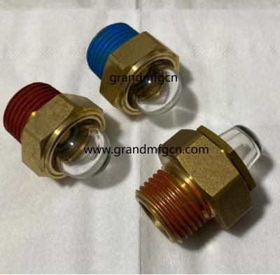 China 1/2 Inch Male NPT Pipe Threads Domed Liquid Level Sight Glass Gauge for Pumps Oil Flow Indicator for sale