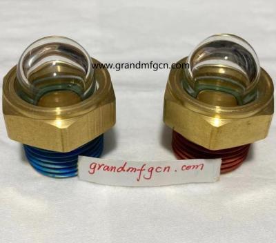 China 1/2 Inch Male NPT Pipe Threads Domed Liquid Level Gauge Oil Sight Glass Indicator for Pumps for sale