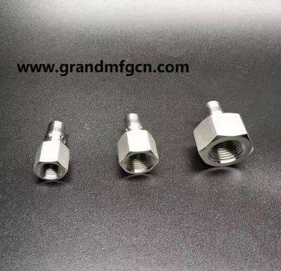 China Stainless Steel 304 Precision Machined Parts Custom CNC Hydraulic Pneumatic Connectors 0.01mm Tolerance for sale