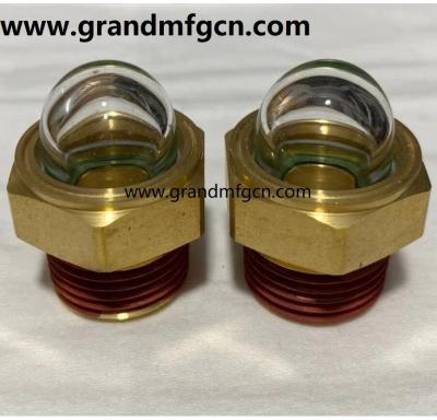 China 1 Inch NPT Brass Oil Level Sight Glass with Super Transparent Dome Glass Indicator for sale