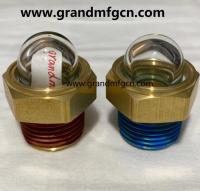 China Brass Oil Level Sight Glass 1/2 Inch NPT Male Thread for Vacuum Pump Compressor 5-10 Bar for sale
