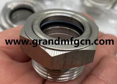 China Stainless Steel 304 Oil Sight Glass Window M27x1.5 Thread Transparent Glass for Industrial Equipment for sale