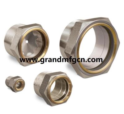 China NPT 1 Inch SS304 Oil Sight Window Stainless Steel 304 Oil Sight Glass with Transparent Glass for sale