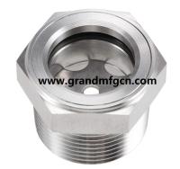 China SS304 NPT 1/2 Stainless Steel Sight Glass Oil Sight Window with Reflector for Vacuum Pump Compressor for sale