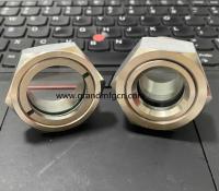 China Stainless Steel Sight Flow Window 1500PSI 1-2 Inch BSP G Thread Oil Level Gauge for sale