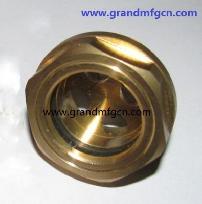 China Brass Oil Level Sight Glass G1 BSP Thread 5-10 Bar for Pump Compressor Gearbox for sale