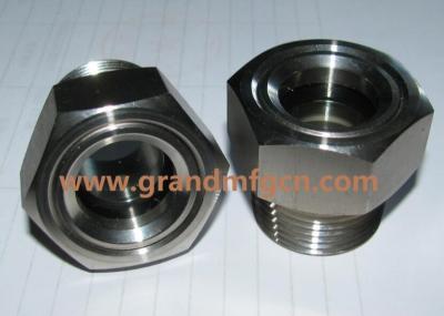 China Stainless Steel 304 316 Oil Sight Glass NPT 1/4 to 1/2 Inch Fluid Level View Window for sale