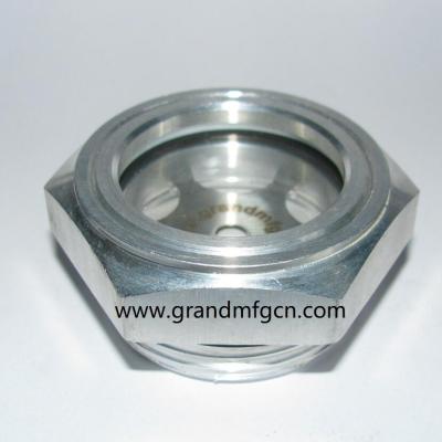 China Aluminum 6061 Oil Sight Glass G1 1/4 Inch Reducer Fluid Level Gauge 10 Bar for sale