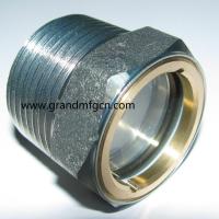 China 1-1/4 NPT Male Thread Steel Oil Sight Glass Hexagon Head Nickel Plated Natural Glass for sale