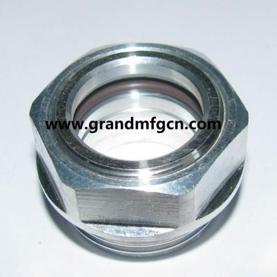 China Aluminum 6061 Oil Sight Glass G1/2 Thread 10 Bar Fluid Level Gauge for Gearbox for sale
