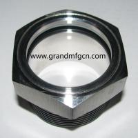 China Stainless Steel 304 BSP G1 1/2 Oil Level Sight Glass with Locking Nut for Compressor Gearbox for sale
