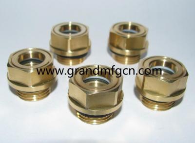 China Brass Oil Sight Glass Fluid Viewport BSP Thread 1/8 1/4 1/2 for Speed Reducer Compressor 5-10 Bar for sale