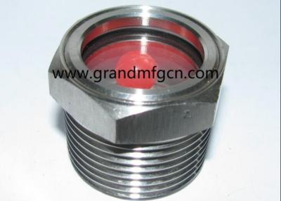 China Stainless Steel 304 Oil Sight Glass NPT 1/2 3/4 Inch Thread Oil Level Sight Port for Gearbox Pump for sale