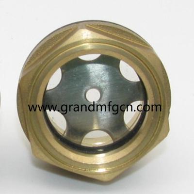 China Brass Oil Level Sight Plug M16x1.5 M18x1.5 M20x1.5 with Glass Indicator for Speed Reducers 5-10 Bar for sale