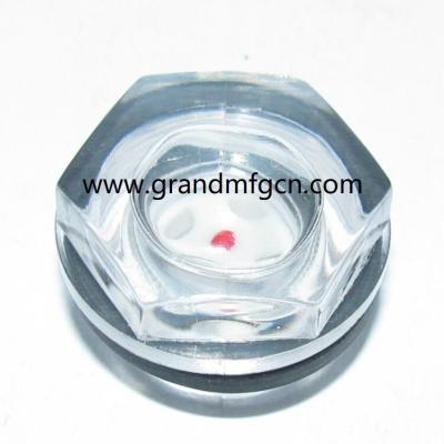 China Plastic PMMA Oil Level Sight Glass G Thread 1/4 to 2 Inch 1-5 Bar Pressure Range for sale