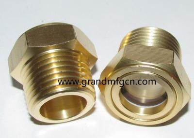China Brass Oil Level Sight Glass Indicator 3/8 1/2 Inch NPT Thread Hex Screw-in 5-10 Bar for sale