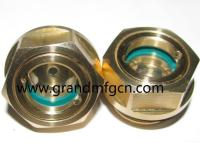 China Brass Oil Level Sight Glass M27x1.5 M33x1.5 Male Thread Air Compressor Hex Domed Shape Indicator 5-10 Bar for sale