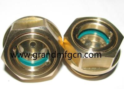 China Brass Oil Level Sight Glass M27x1.5 M33x1.5 Male Thread Air Compressor Hex Domed Shape Indicator 5-10 Bar for sale