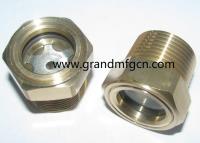 China Brass Oil Level Sight Glass Gauge 3/8 Inch MNPT Thread with Clear Glass 5-10 Bar for sale