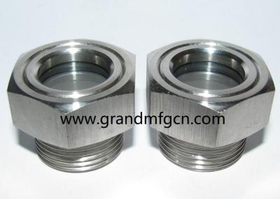 China Brass Stainless Steel Oil Level Sight Glass BSP G1/2 G3/4 G1 Reducer with SS304 Reflector 5-10 Bar for sale